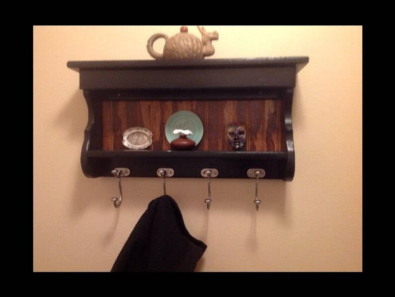 Custom 24 Handcrafted Wood Coat Rack Display Wall Shelf | Etsy