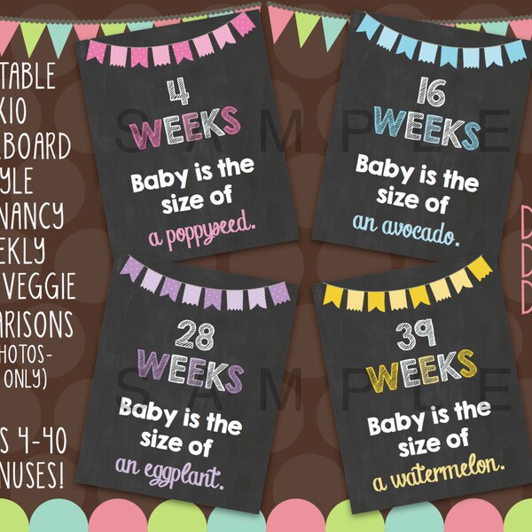 Weekly Pregnancy Sign - Etsy