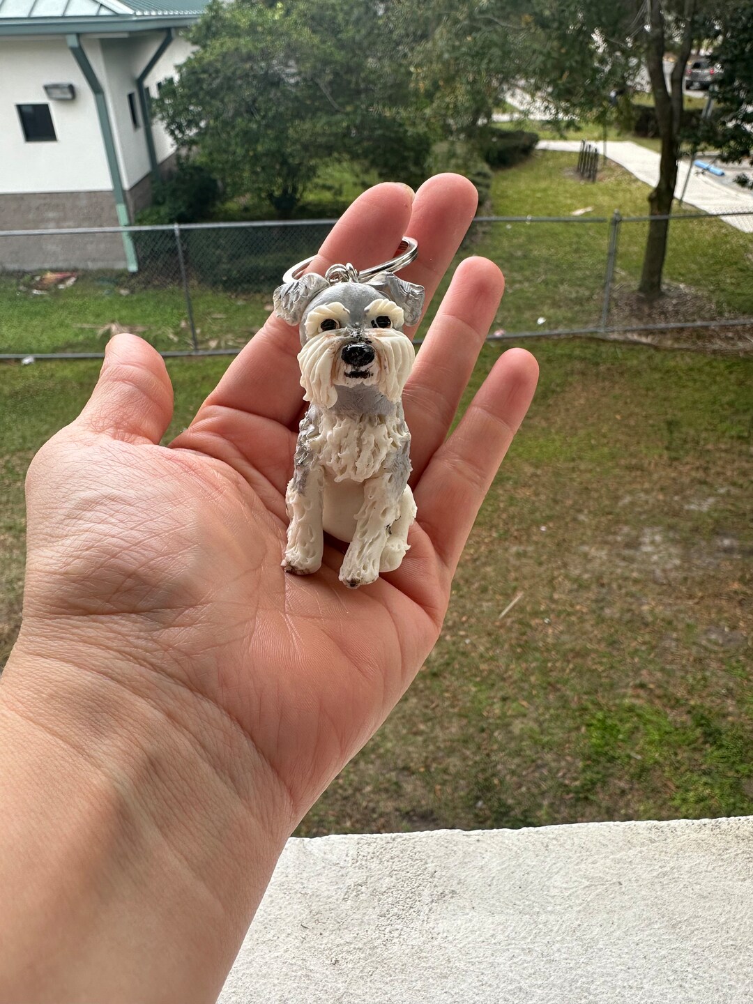 Schnauzer English Dog Keychain, Realistic Puppy Keychain Gift for Dog ...