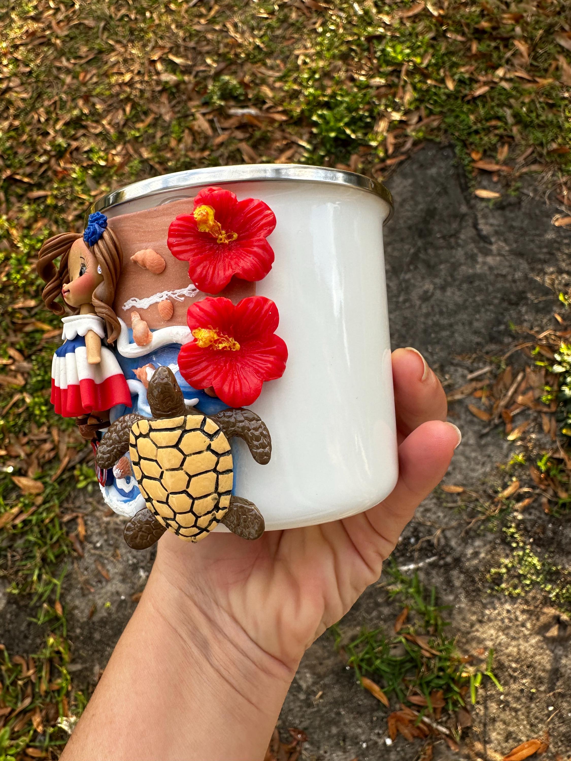 Handmade Dominican Doll Mug, Porcelain Coffee Cup, 12 Oz - Etsy