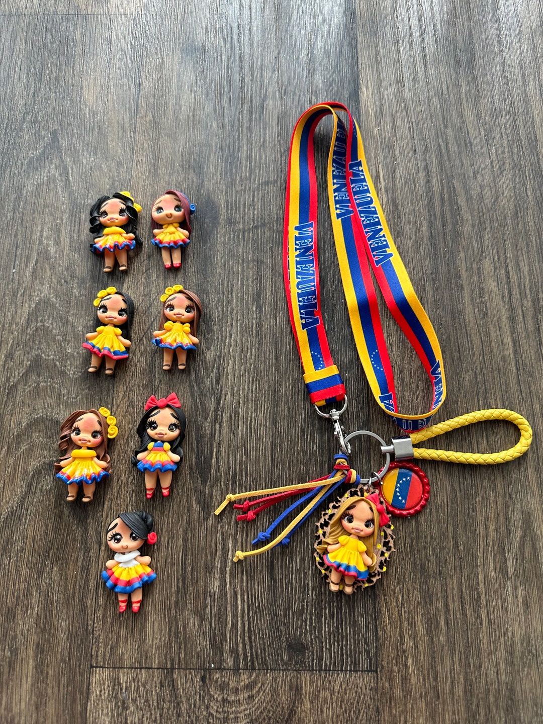Lanyard Venezuela/ Venezuela Keychain Gift Flag Handmade 3D Doll Pompom ...