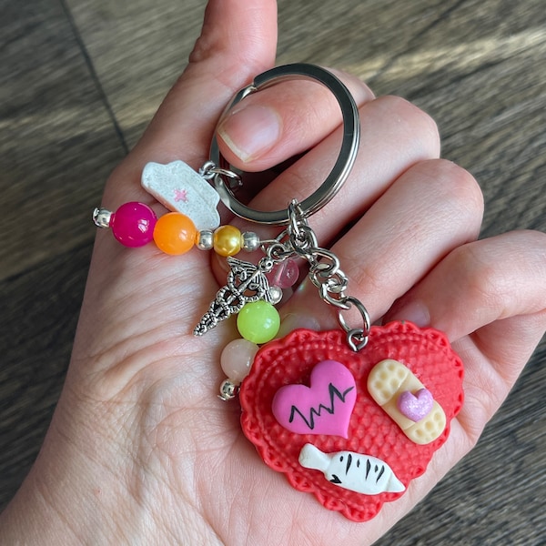 Anatomical Heart Keychain - Etsy
