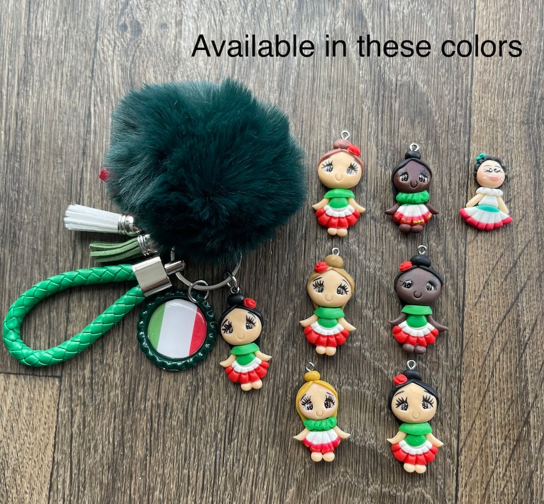 Italy Flag Country Keychain Handmade Bag Charm Bag Holder Bag Charm Key ...