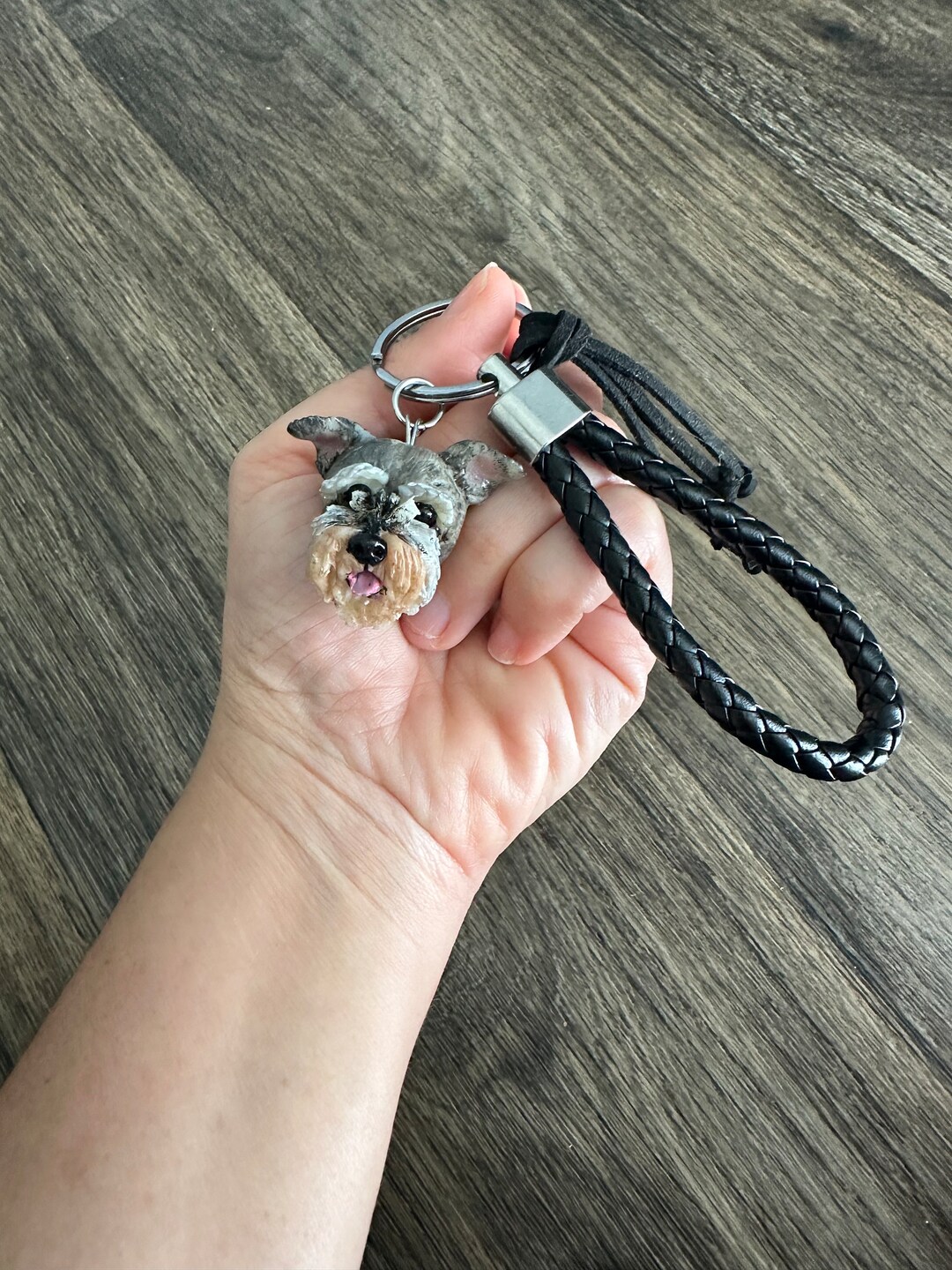Schnauzer English Dog Keychain, Realistic Puppy Keychain Gift for Dog ...