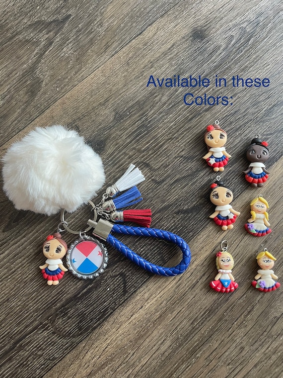 Panama Keychain Country Flag Handmade 3D Doll Pompom Key Chain - Etsy