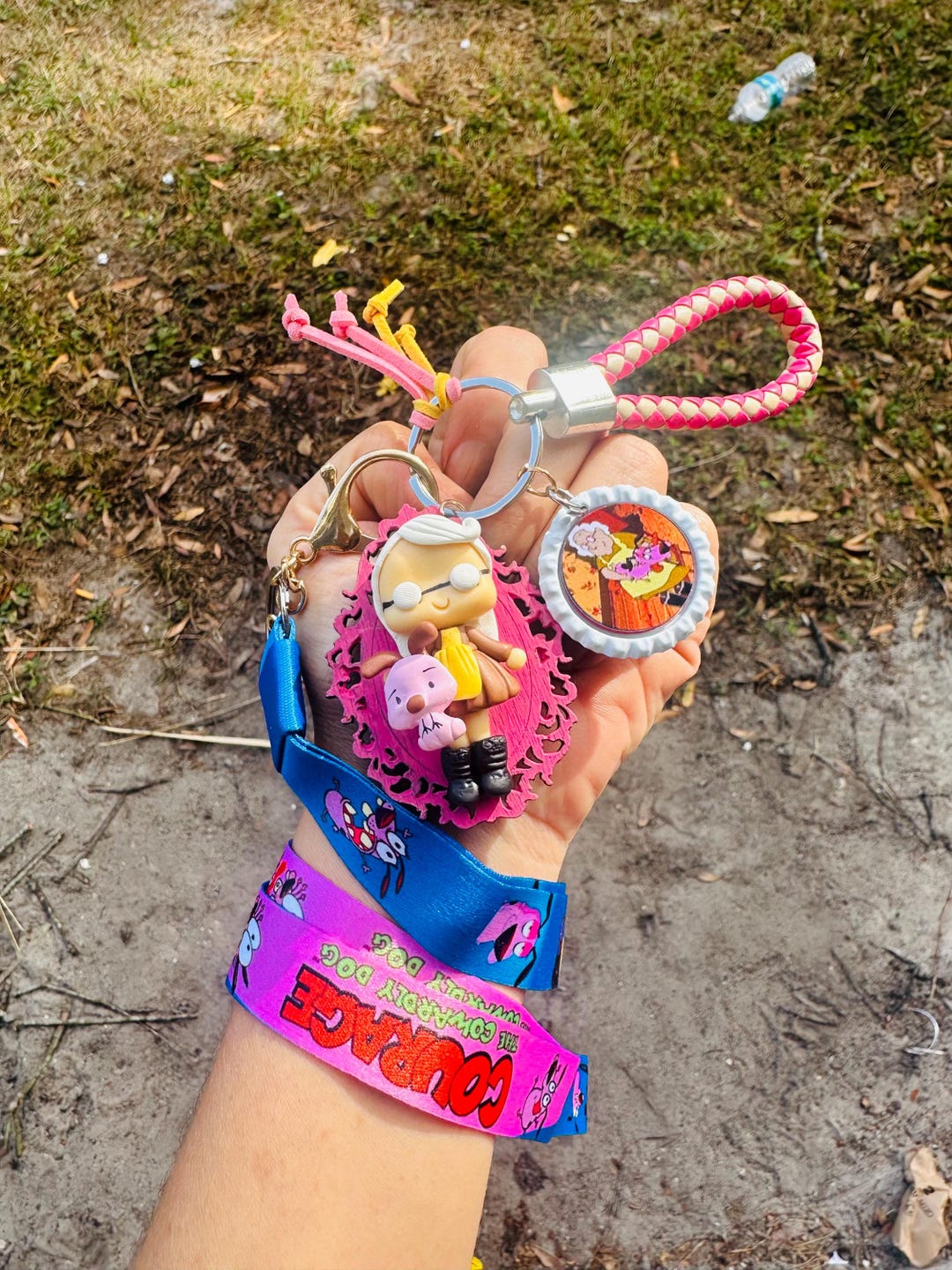 Pink Dog Keychain Handmade / Courage the Cowardly Dog - Etsy