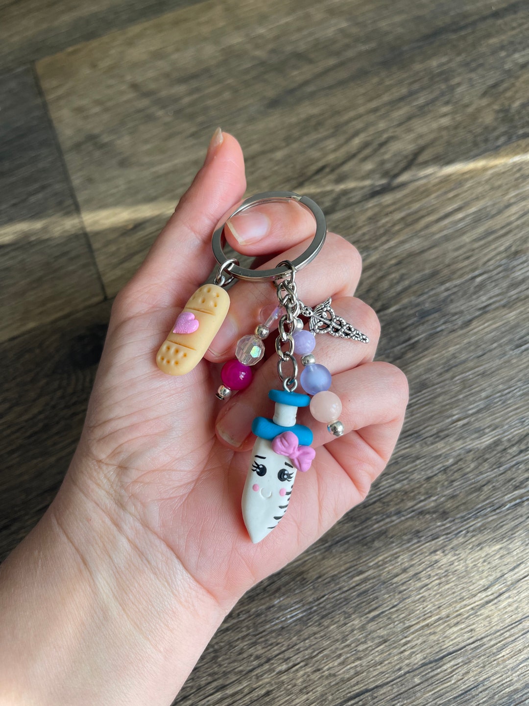 3D Syringe Keychain Syringe Charm Porcelain Nurse Keychain - Etsy