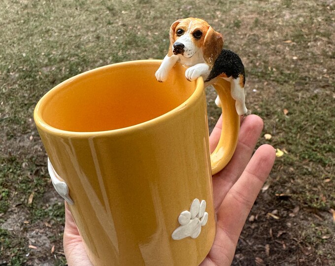 Beagle Dog Coffee Mug, Realistic Puppy Mug, Gift for Dog Lovers, Dog ...