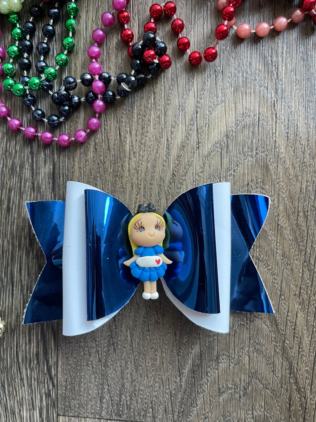 Alice in Wonderland Bow / Porcelain Doll/ Alice Glitter Hair Bow Clip ...
