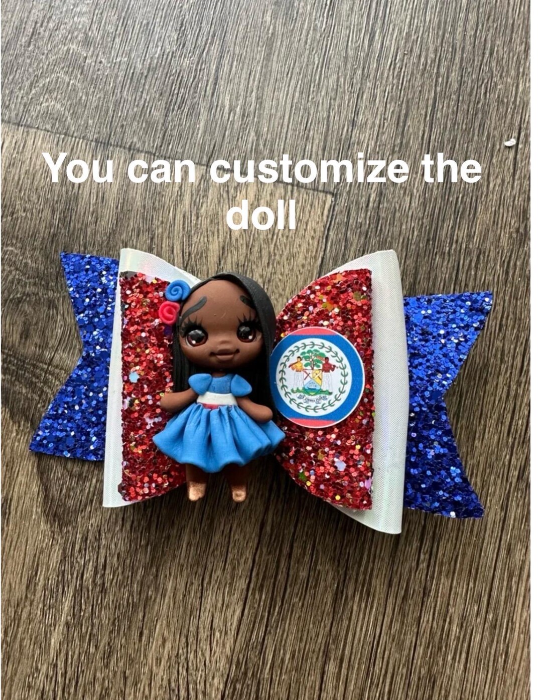 Handmade Belize Flag Hair Bow: Personalized Girl's Accessory - Etsy