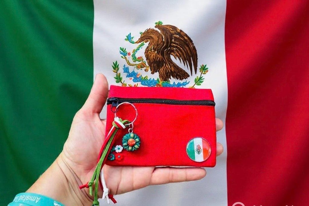Handmade Mexican Flag Coin Purse - Etsy