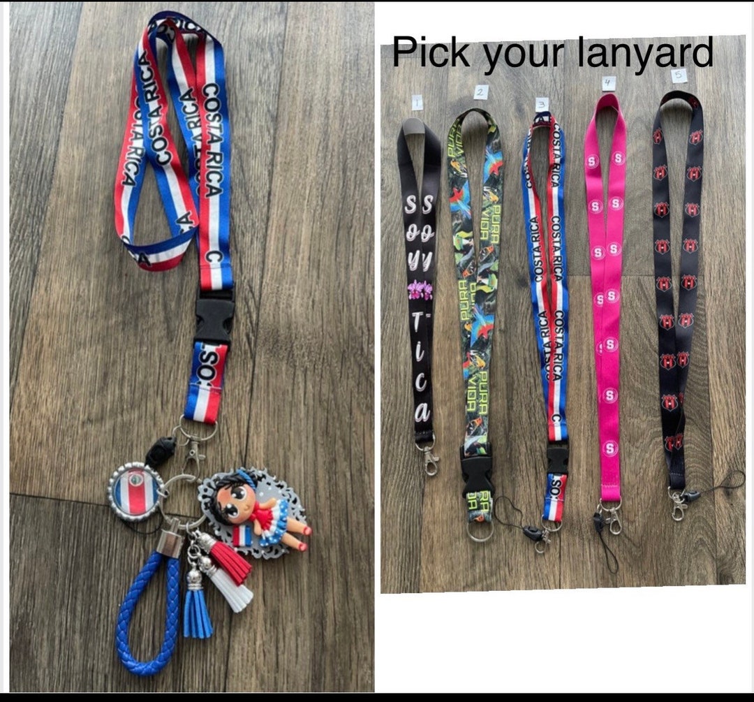 Costa Rica Keychain Gift Flag Artistic Handmade 3D Doll Lanyard Pura ...