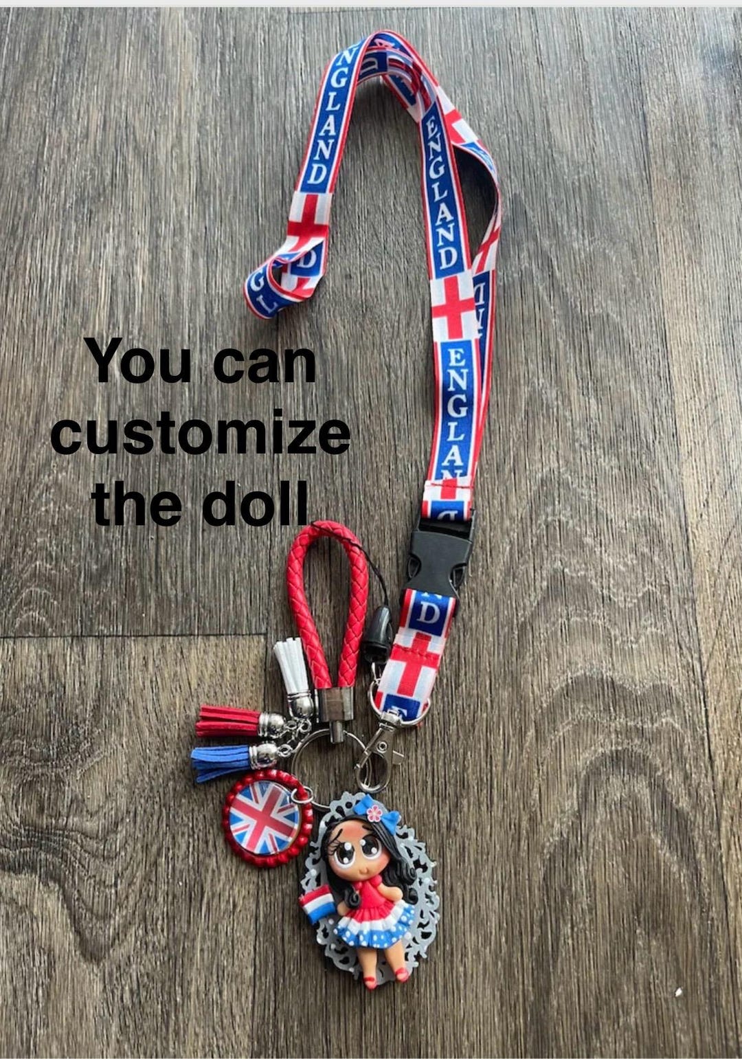 Personalized Lanyard England Flag / England Flag Key Chain - Doll ...