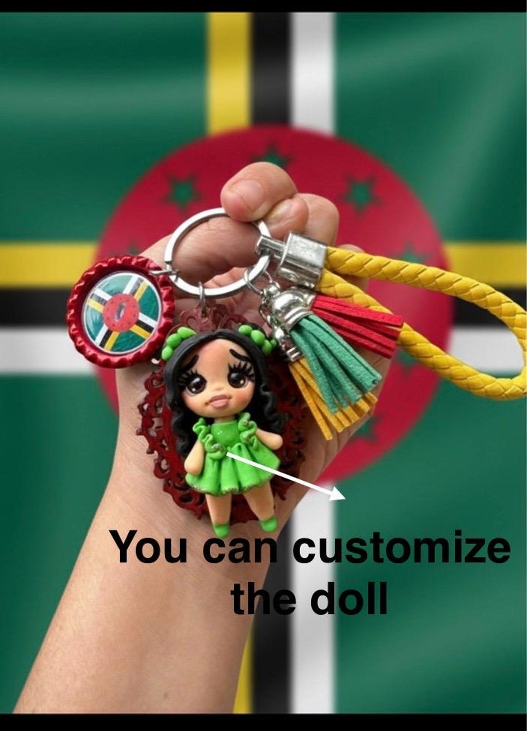Handmade Dominica Doll Keychain or Lanyard - Etsy
