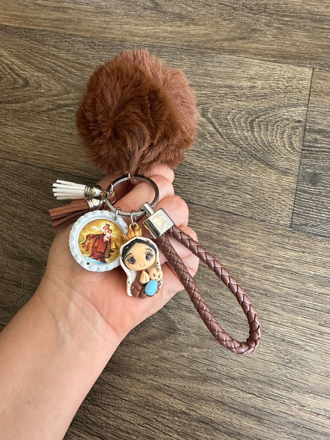 Virgin of Carmen Keychain Handmade/ Our Lady of Mount Carmel ...