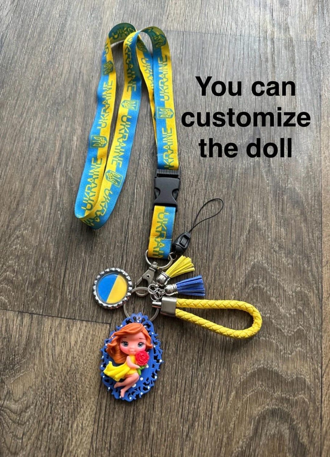 Personalized Ukraine Flag Lanyard – Handmade Porcelain Doll Keychain - Etsy