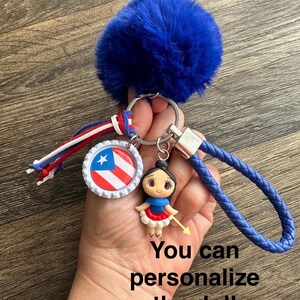 Puerto Rico Bag Charm Key Chain - Etsy