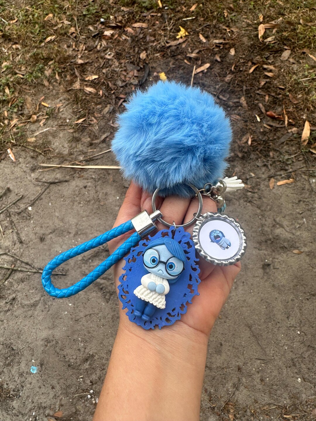 Inside Out Sadness Emotion Keychain Handmade - Etsy