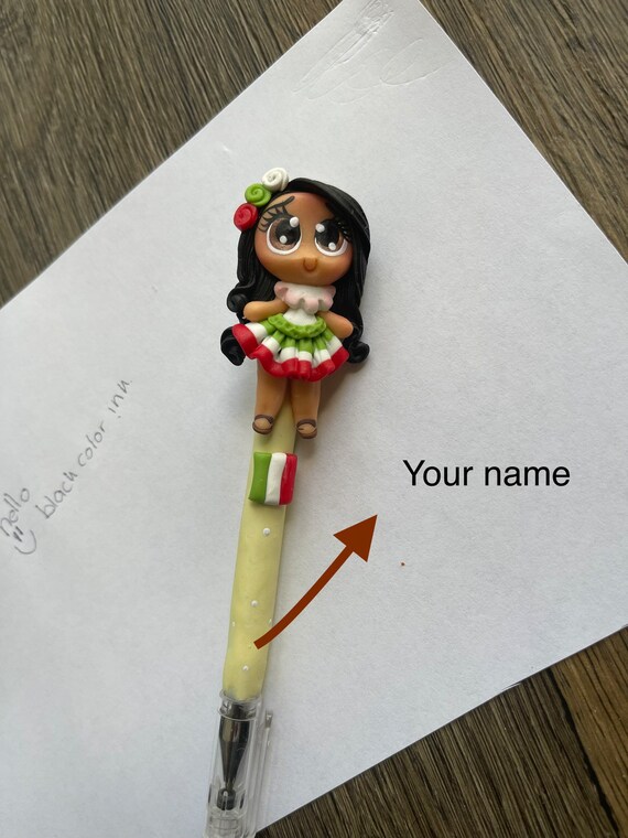Mexico Pen Porcelain/ Mexico Gift Pen / Mexico Doll / Mexico - Etsy