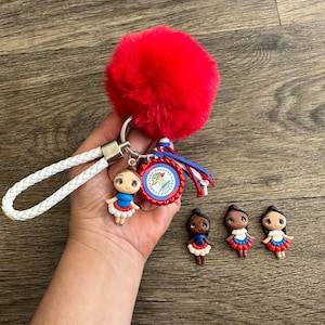 Llavero De Belice Bandera De País Hecho a Mano 3D Muñeca Pompón Llavero ...