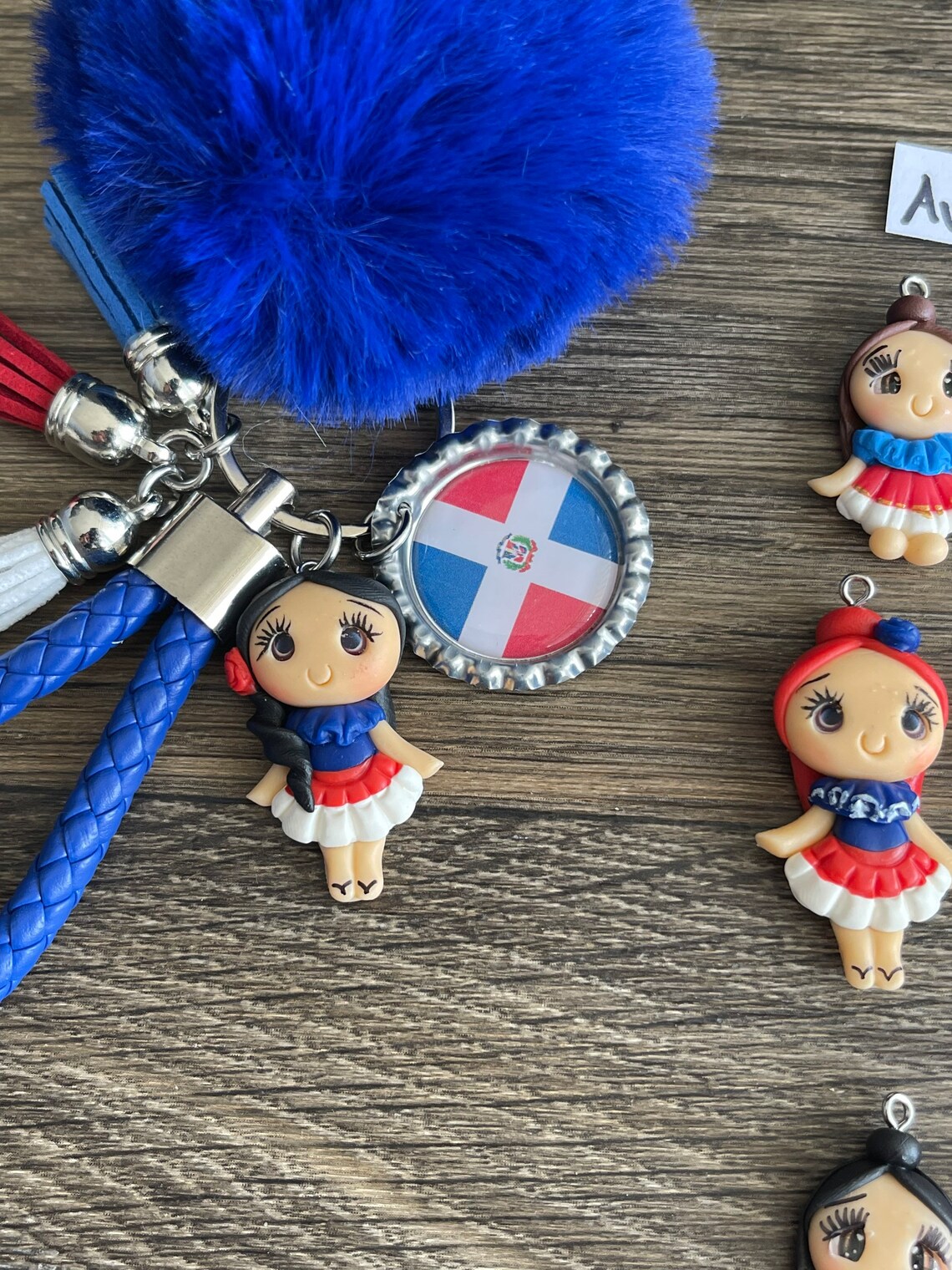 Dominican Republic Keychain Country Flag Handmade 3D Doll - Etsy