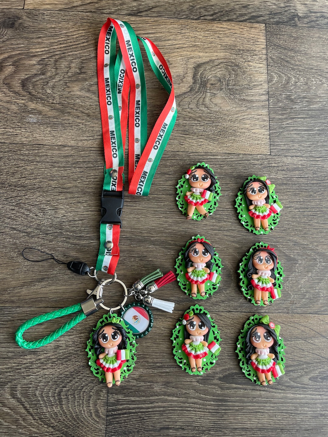 Personalized Mexico Keychain Gift Flag Artistic Handmade 3D Doll ...