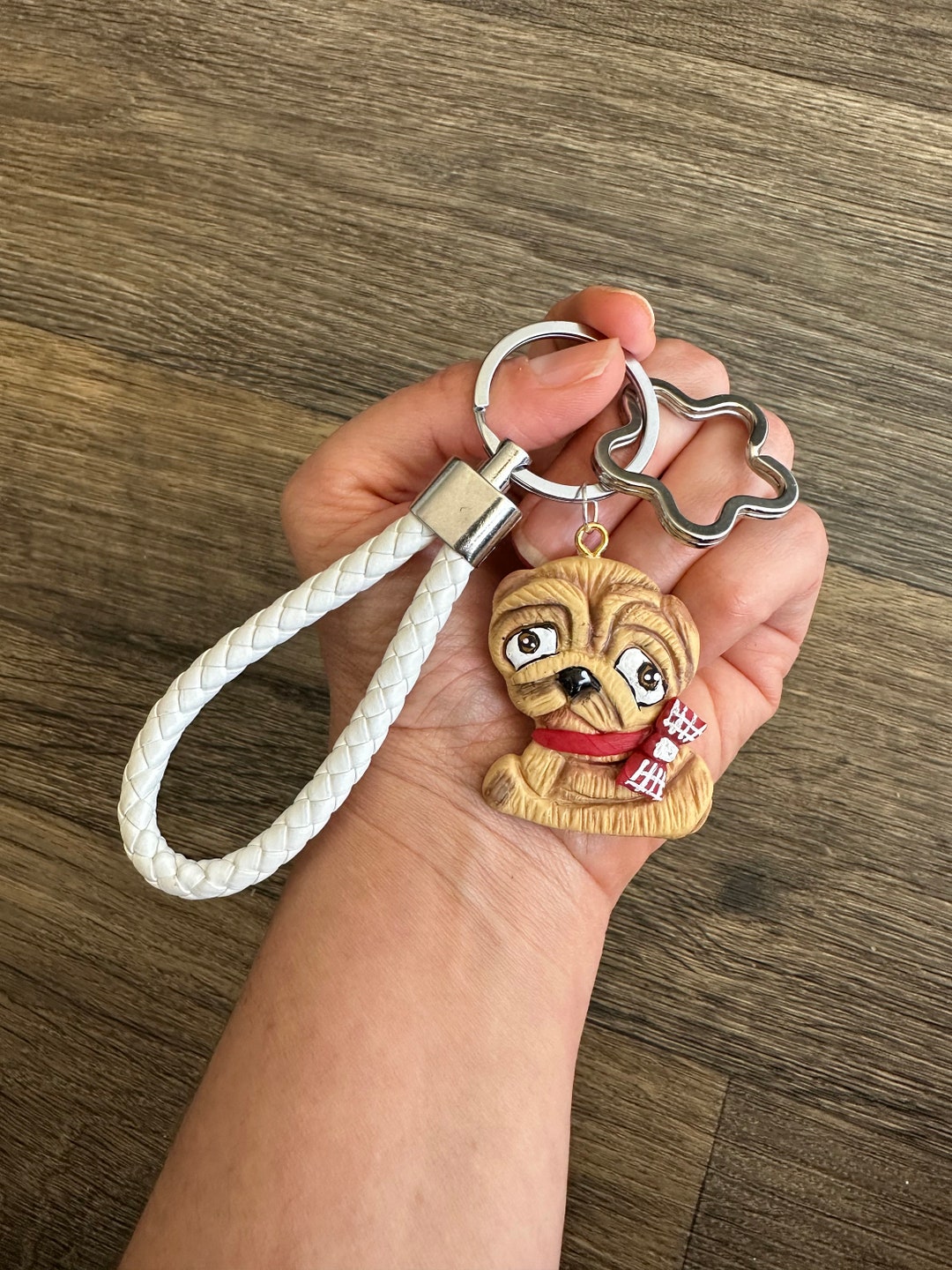 Handmade Pug Keychain / Porcelain Pug Key Chain/ Pug Charm - Etsy