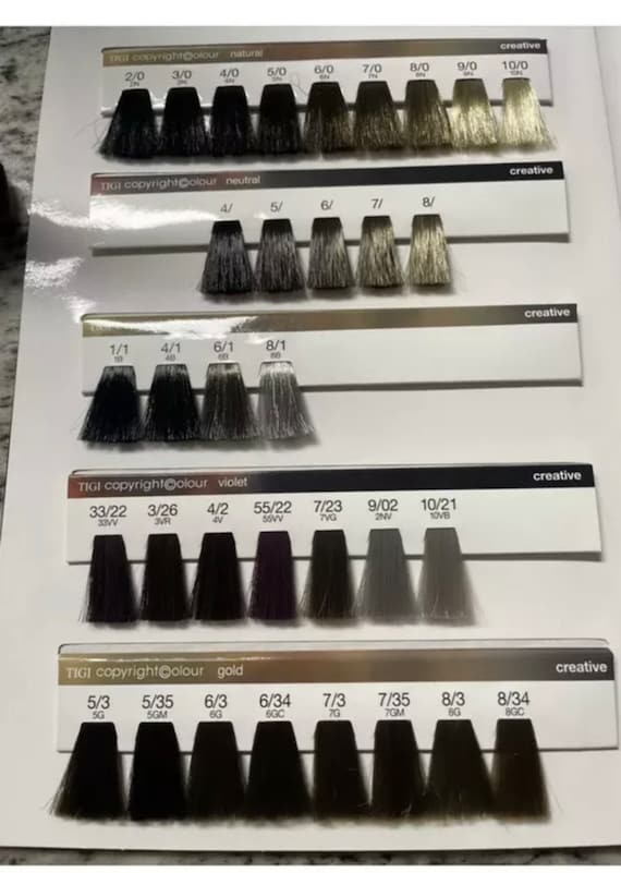 Tigi Color Chart