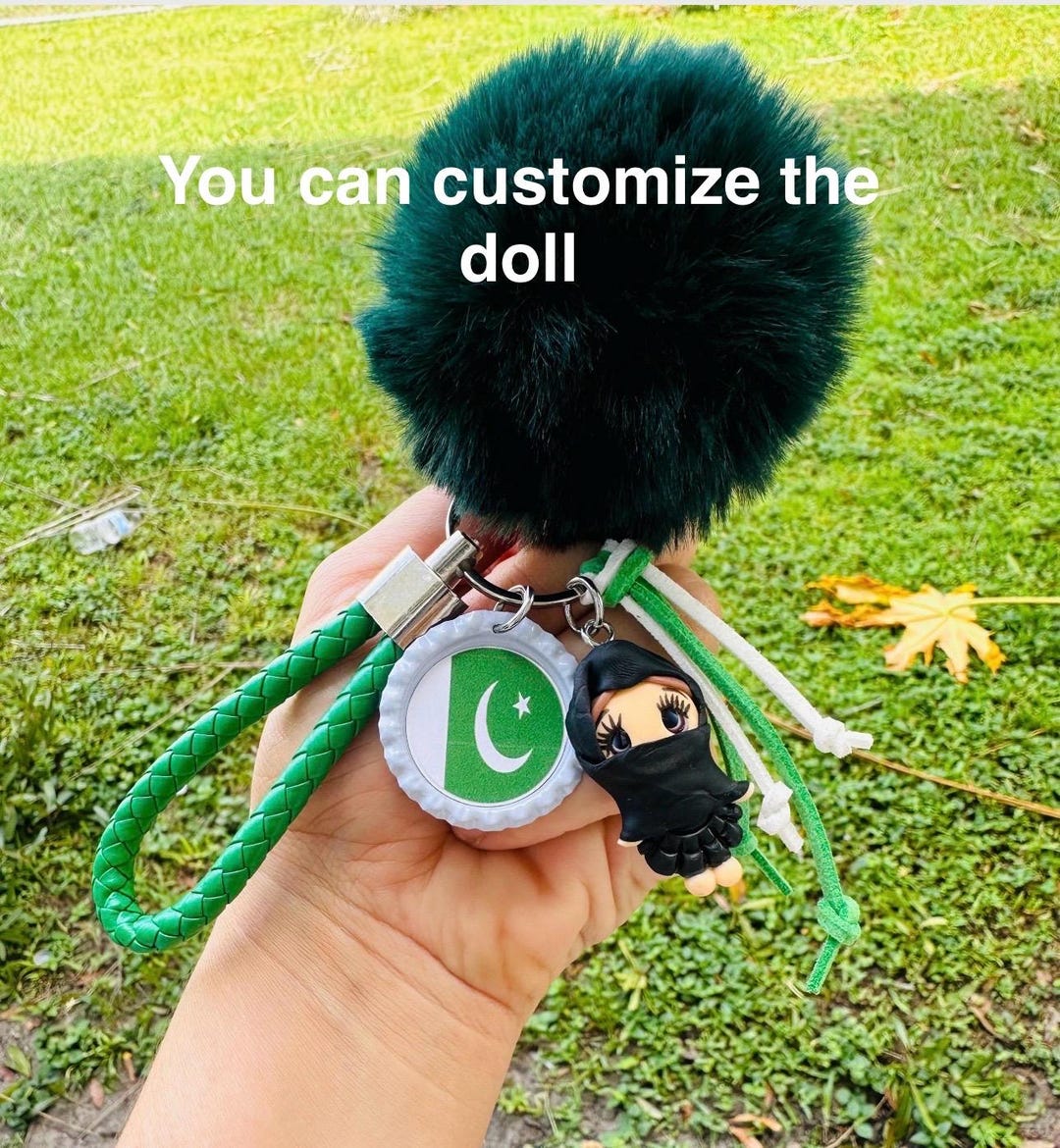 Pakistan Doll Flag / Pakistan Flag Key Chain - Doll Porcelain Keychain ...