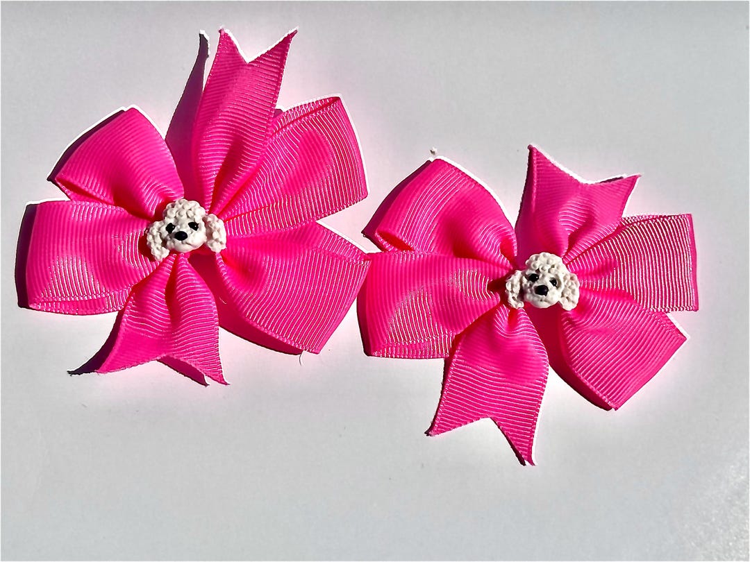 Pair Poodle Bow / Dog Bow Poodle for Girls/ Poodle Best Friend Bow for ...