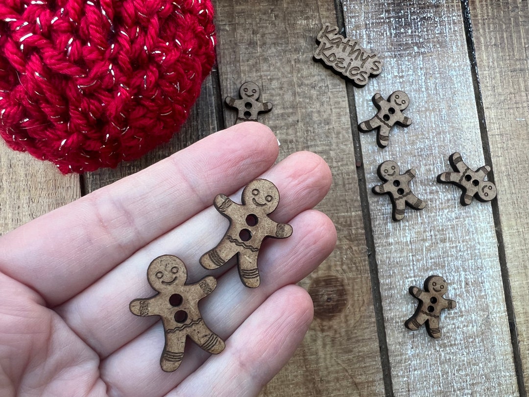 Gingerbread Man Buttons MDF Laser Cut 1 Inch Ideal Fror Crochet and ...