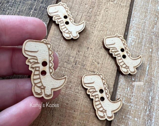 T-rex Dinosaur Button/ 1.25 Inch /dino / Birch Wood Laser Cut/ Ideal ...