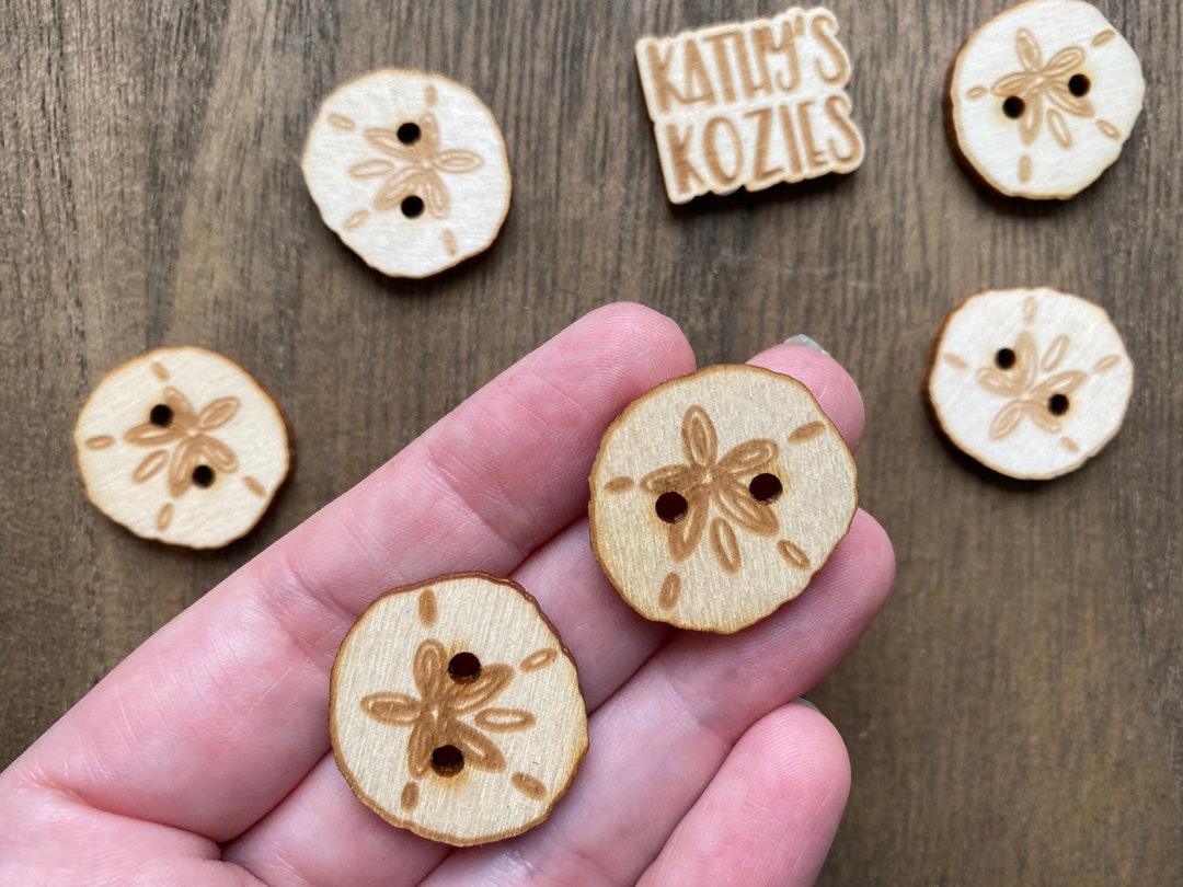 Birch Wood Laser Cut Sand Dollar Buttons 1 Inch Ideal Fror - Etsy