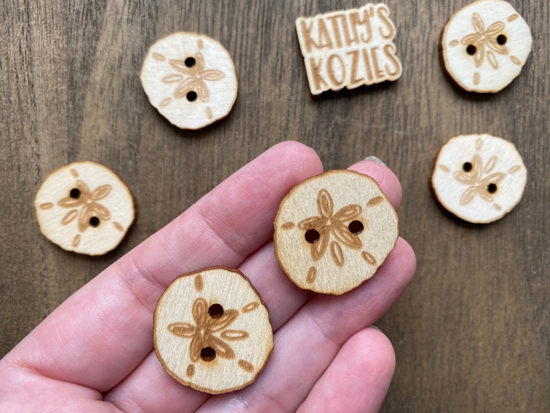 Birch Wood Laser Cut Sand Dollar Buttons 1 Inch Ideal Fror - Etsy