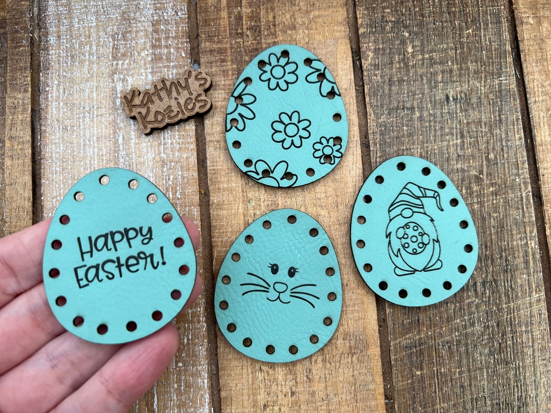 Egg Shaped Easter Themed Patches / Faux Vegan Leather / - Etsy