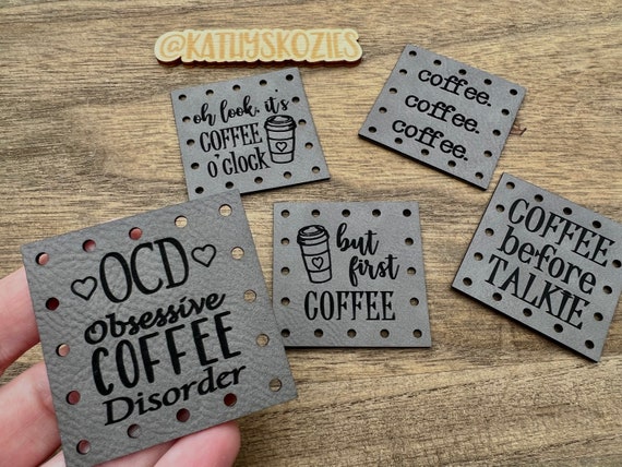 Coffee Themed MULTIPACK Patches /2 Inch Square / Faux Vegan | Etsy