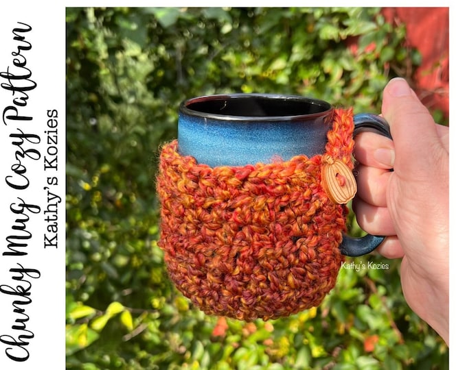 PDF PATTERN ONLY - Crochet Chunky Mug Cozy Patter / Mug Cozy / Coffee ...