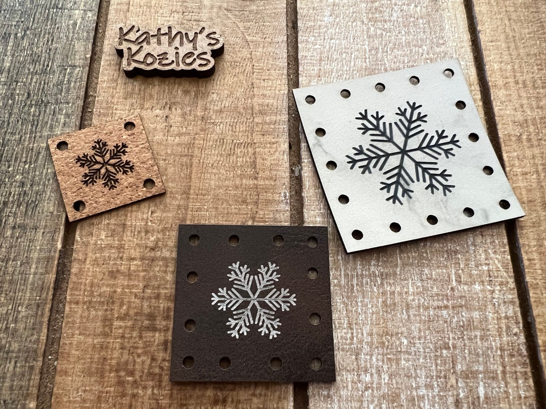 Snowflake Patch /3 Sizes, 1”, 1.5”, 2” Faux, Vegan Leather, Leatherette Patches / 5, 10, 20 ...