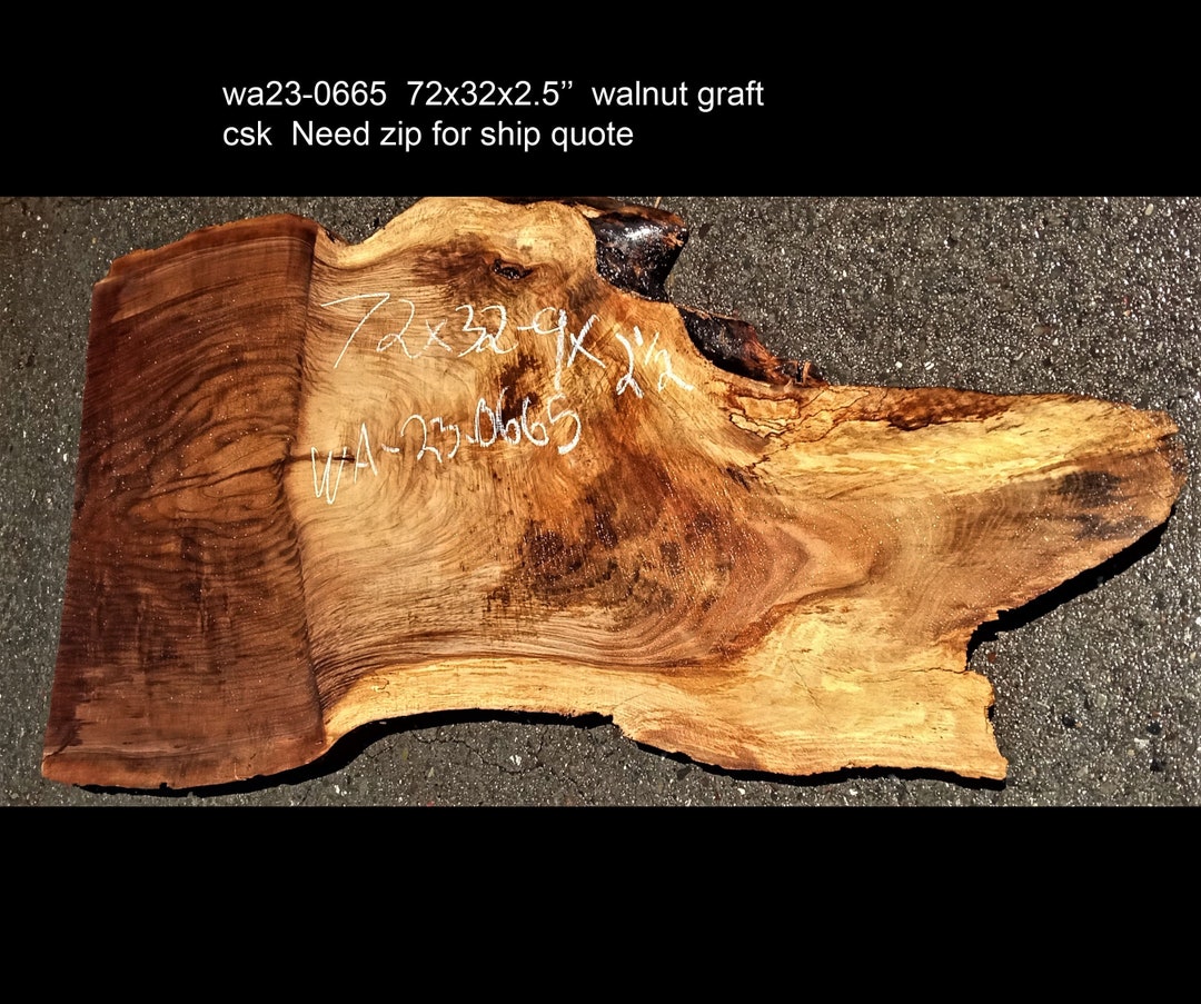 Walnut Grafted Slab | Live Edge | DIY Craft Wood | Burl Table | W23 ...