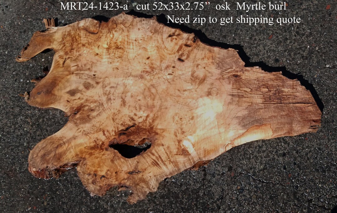 Epoxy River Table Live Edge DIY Crafts Myrtle Burl MRT24-1423 - Etsy