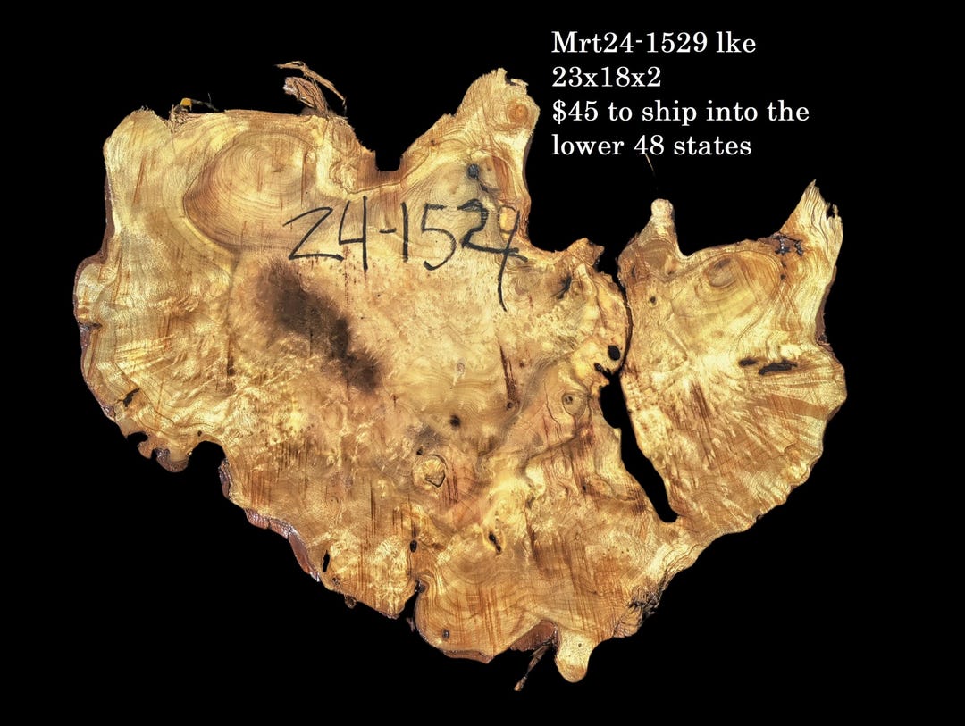 Myrtle Wood | Burl Slab | Epoxy River Table | DIY Wood | Mrt24-1529 - Etsy