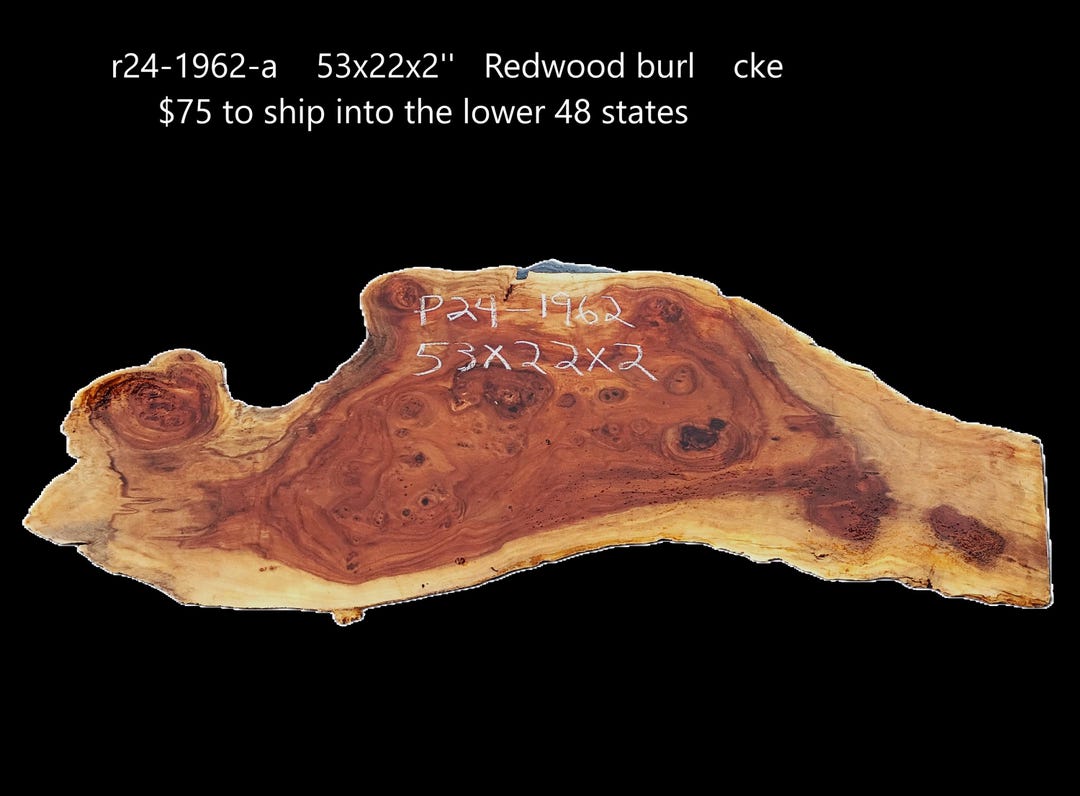 Redwood Burl Slab | Live Edge | River Table | DIY | R24-1962 - Etsy