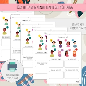 Kids Feelings Check-in Printable Worksheets | Children Mental Health ...