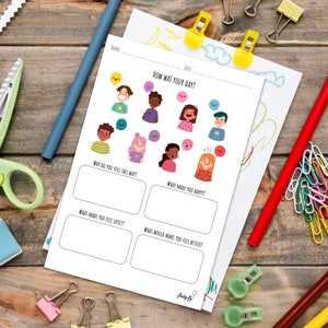 Kids Feelings Check-in Printable Worksheets | Children Mental Health ...