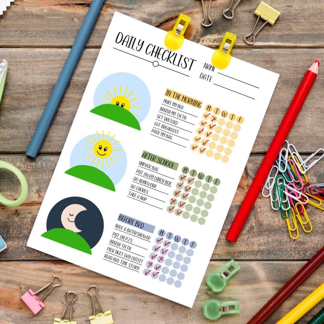 Kids Daily Checklist. School Checklists. Chore Chart. Daily ...