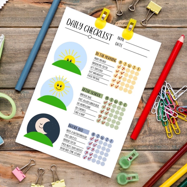 Kids Daily Checklist. School Checklists. Chore Chart. Daily ...