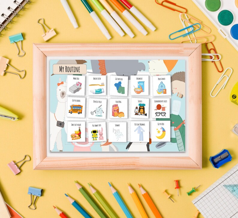 Kids Daily Routine Chart. Cut-out Activity Cards. Kids Activity Chart ...