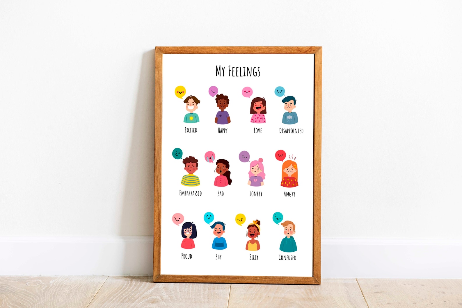 Kids Feelings Chart Poster, Feelings Chart, Emotions Chart, Educational ...