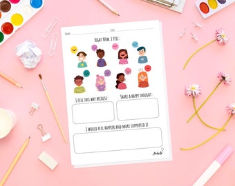 5-page Feelings Template Kids Feelings Chart Kids Emotions - Etsy