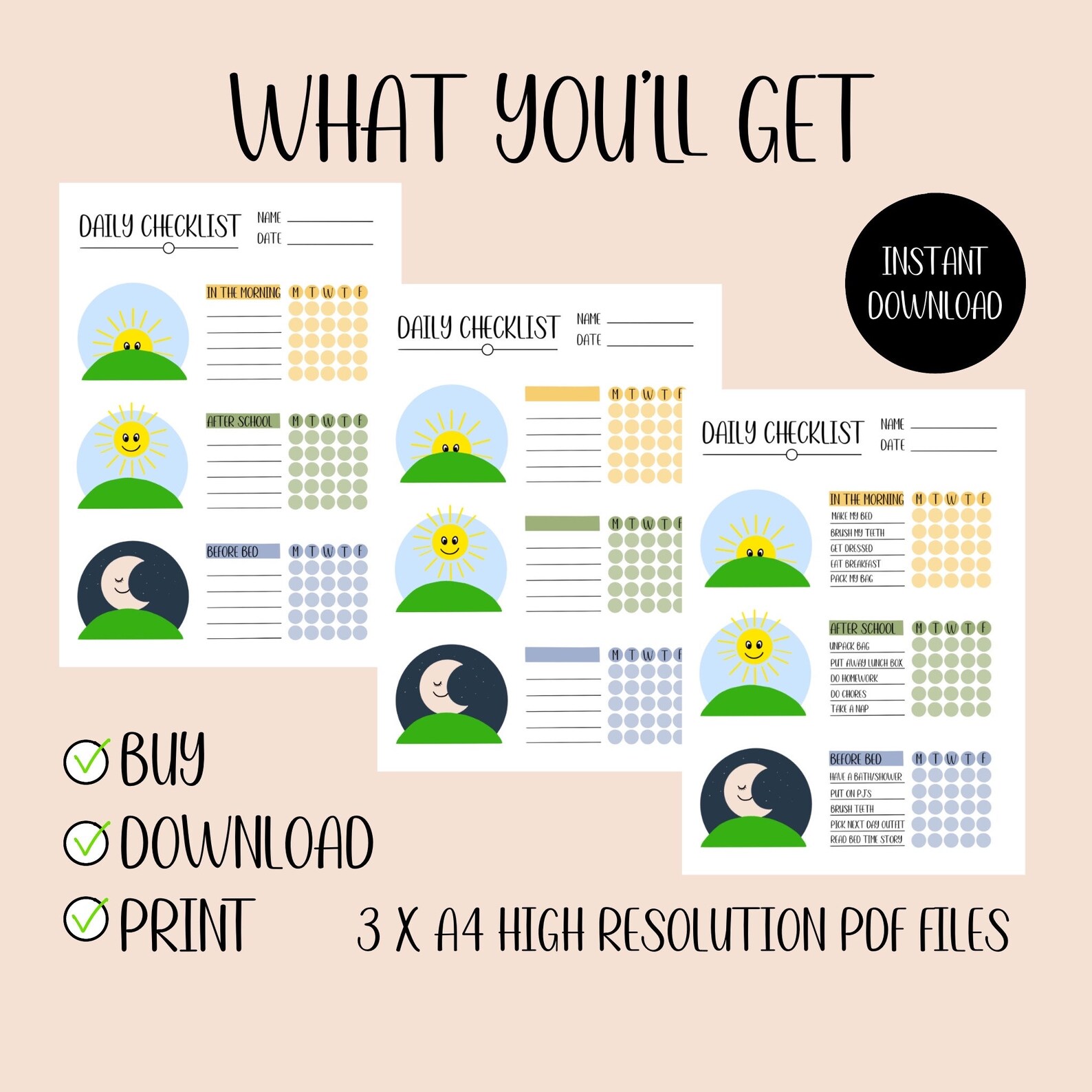 Kids Daily Checklist. School Checklists. Chore Chart. Daily ...